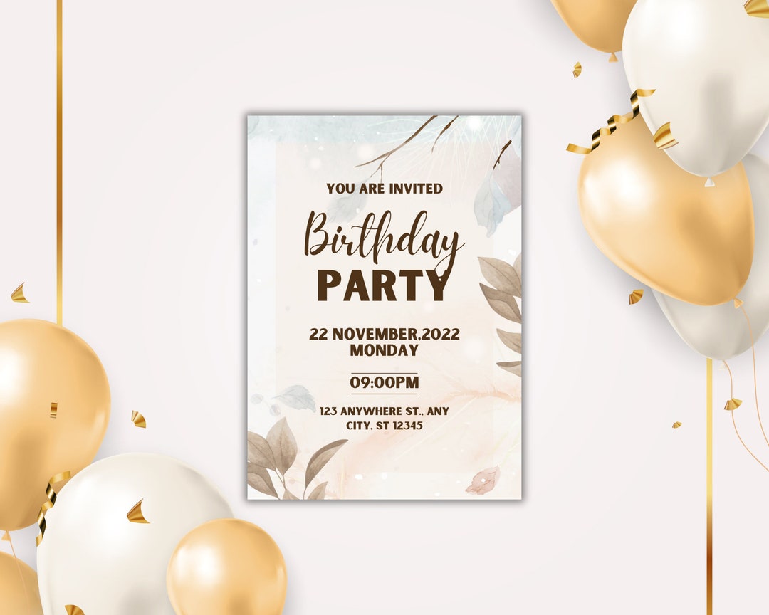 Editable Birthday Party Invitation, Birthday Party Invitation, Birthday ...