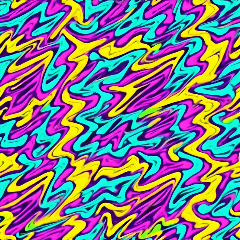Seamless Patterns - 80s Neon Psychedelic Ripples - Etsy