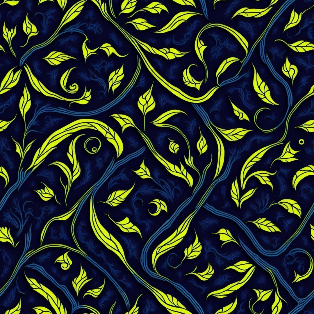 Seamless Patterns - Dried Leaves on Dark Background - Etsy