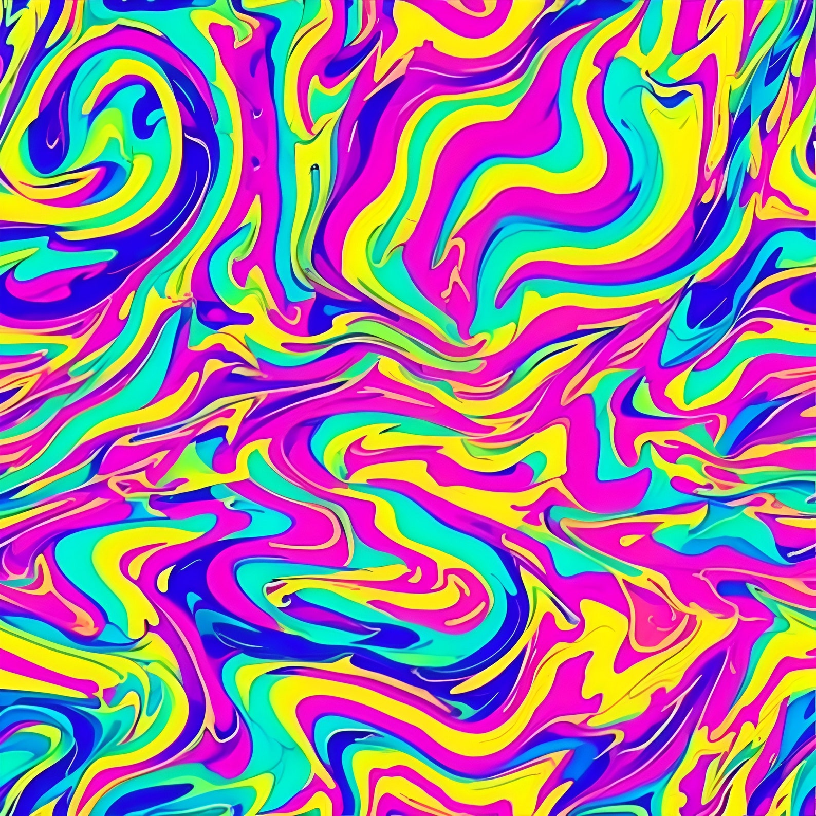 Seamless Patterns - 80s Neon Psychedelic Ripples - Etsy