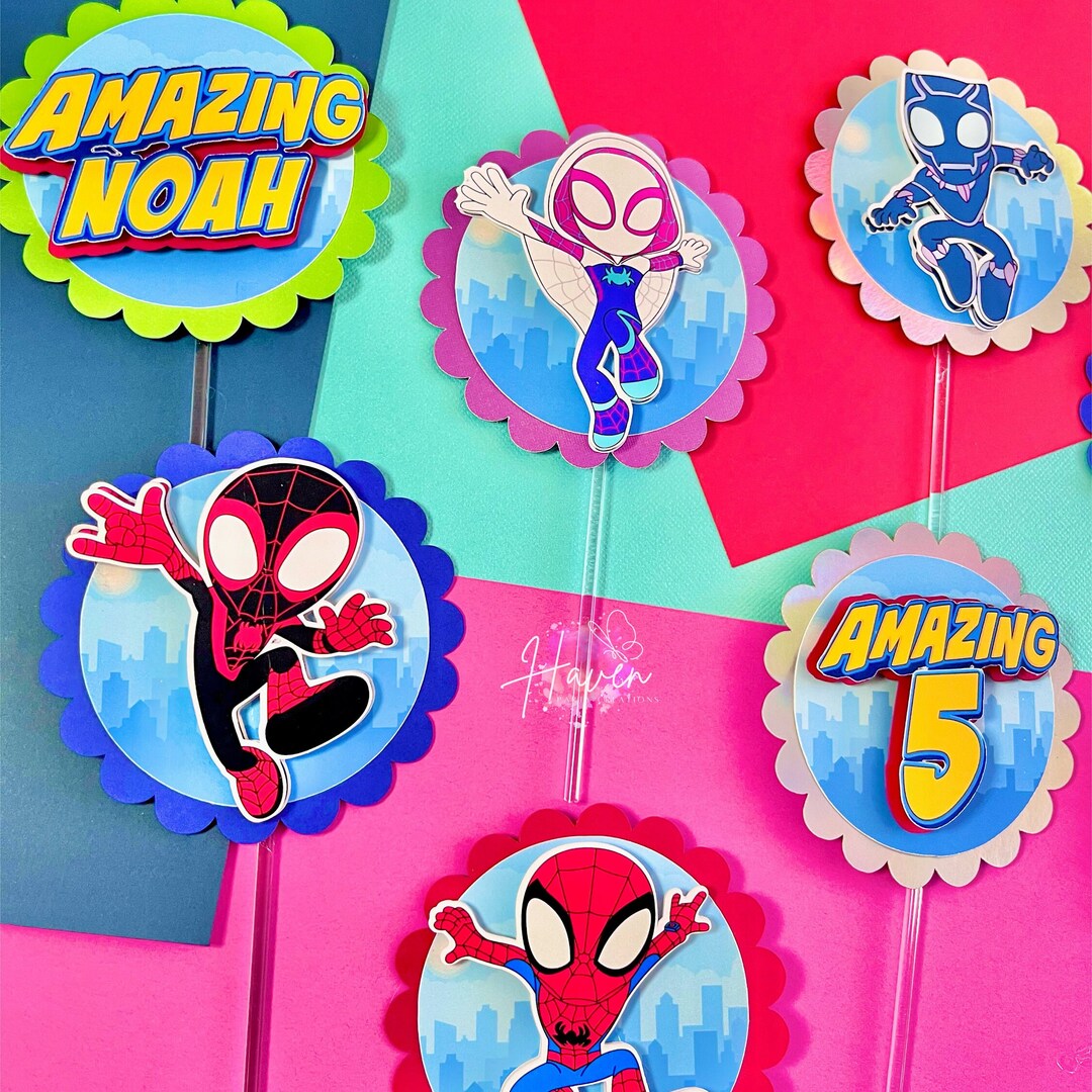 Spidey Cupcake Toppers,personalized Spidey Birthday Decor,spidey and ...