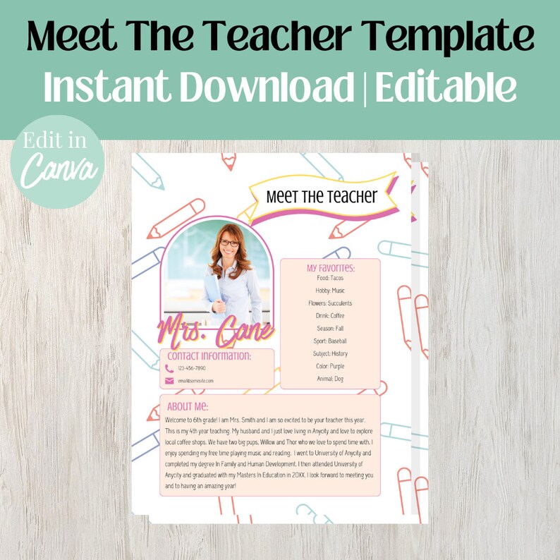 Plantilla imprimible de Meet the Teacher Classroom - Etsy México