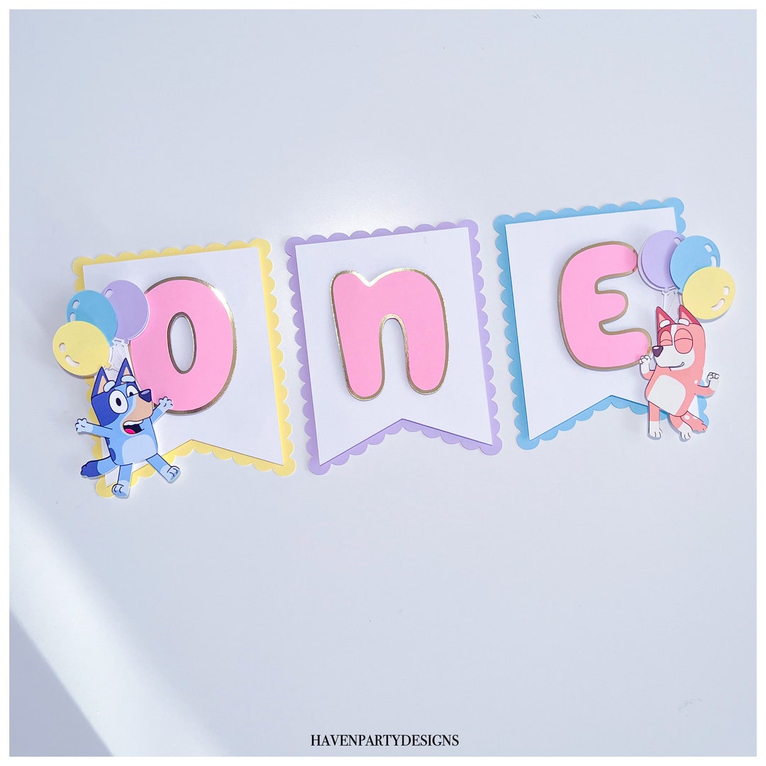 Bluey ONE Banner,bluey Birthday Banner,bluey Birthday Decorations,bluey ...