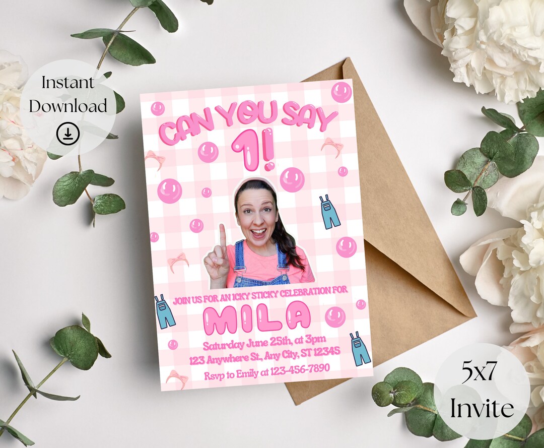 Editable Ms Rachel Birthday Invitation Ms Rachel Party Girls Digital ...