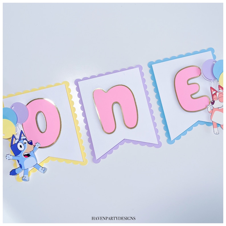 Bluey ONE Banner,bluey Birthday Banner,bluey Birthday Decorations,bluey ...
