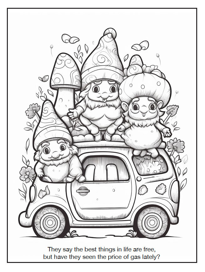 Cute Gnomes, Coloring Pages for Adults, Gnome Life, 40 Coloring Pages ...