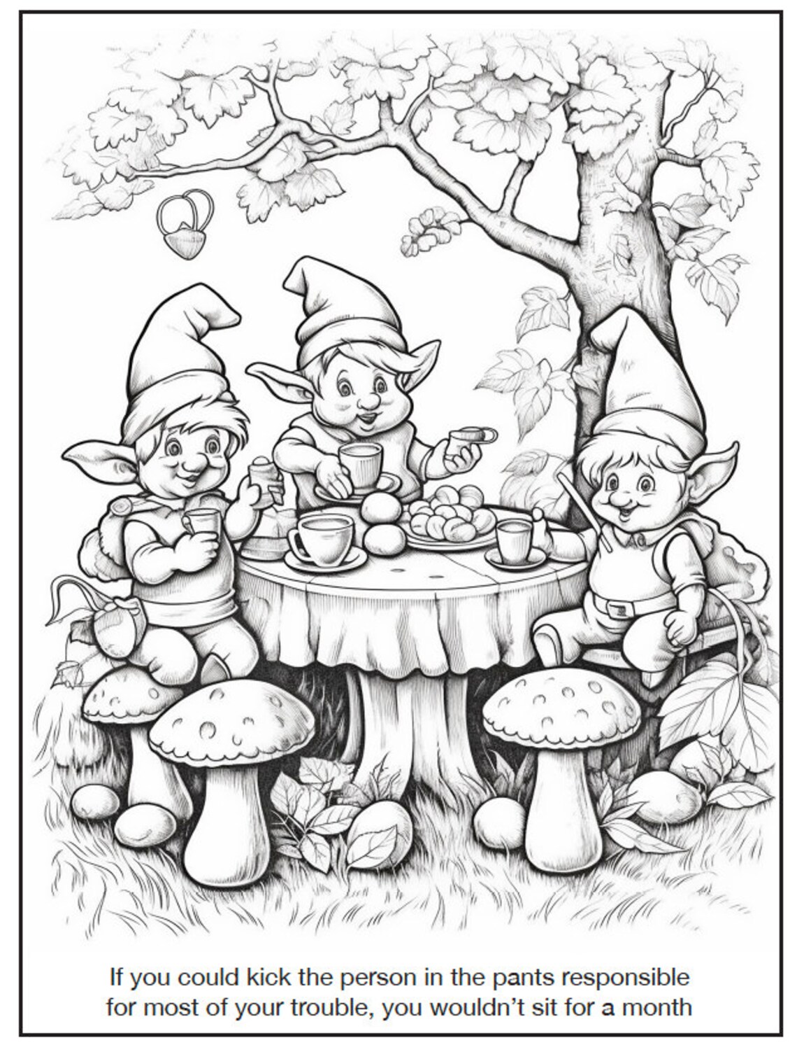 Cute Gnomes, Coloring Pages for Adults, Gnome Life, 40 Coloring Pages ...