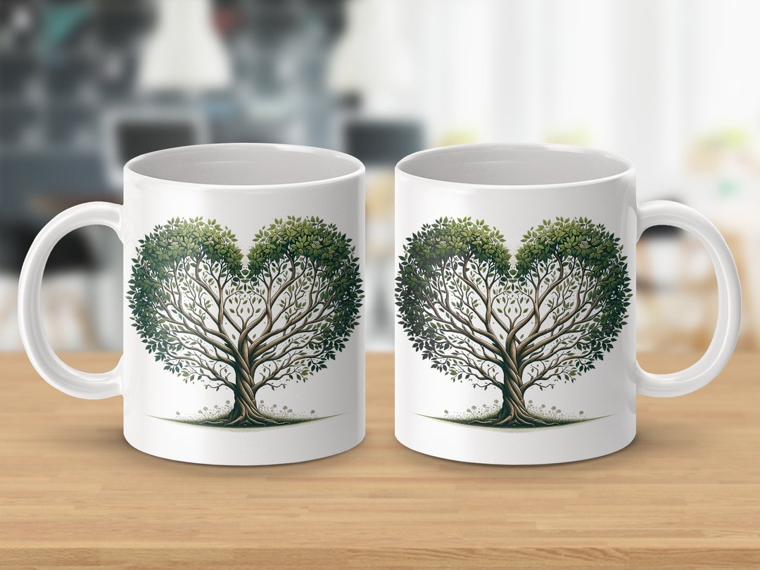 Tree of Life Mug, Nature-inspired Coffee Cup, Tea Cup, Green Earthy ...