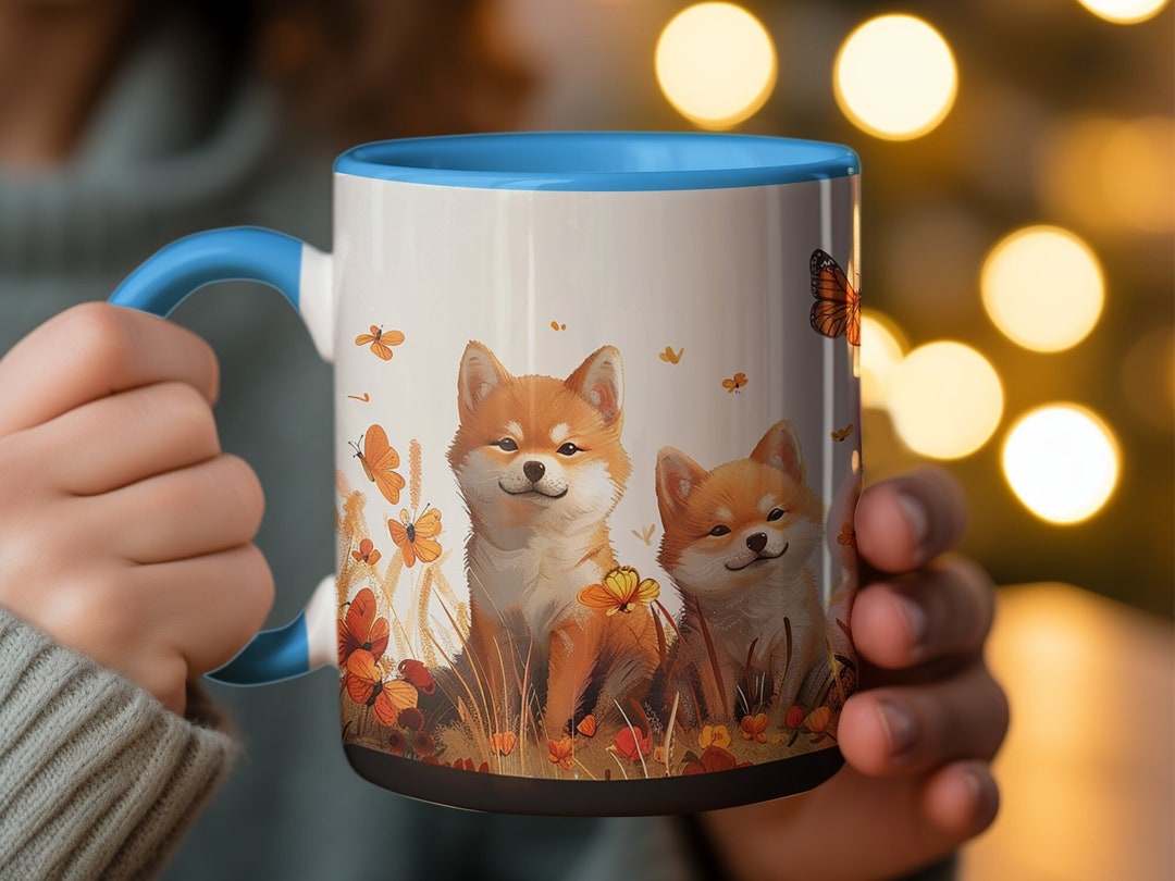 Shiba Inu Mug, Cute Shibas, Coffee Cup for Dog Lovers, Animal Art ...