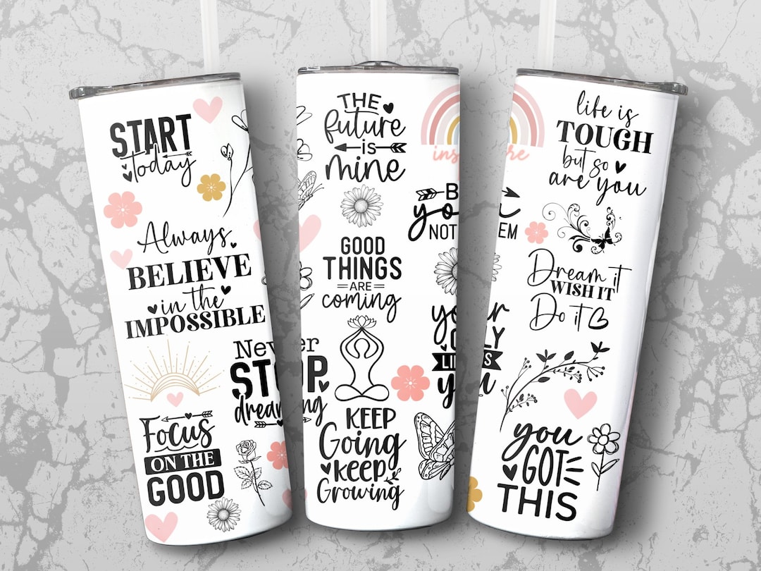 20oz Inspirational Quotes Tumbler, Motivational Sayings Drinkware ...
