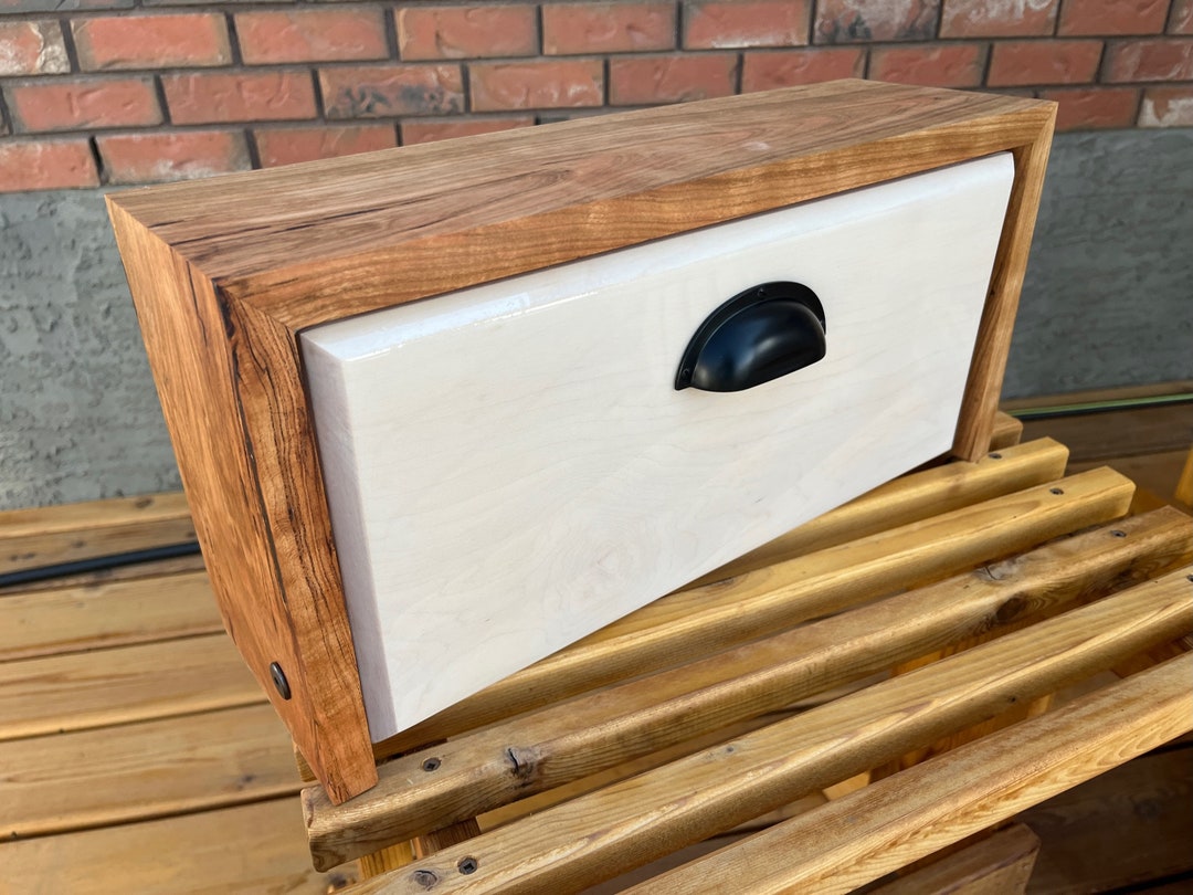 Hardwood Mailbox Rustic Whitewashed Maple Front Small Package Storage ...