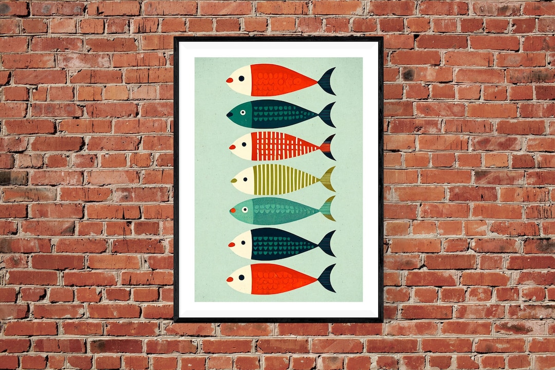 Retro Midcentury 1960s Fish Illustration Print - Classic Scandi ...