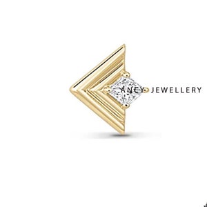 Bianca Triangular so Tiny With Earring | 14k Gold Minimalist Studs | 0 ...