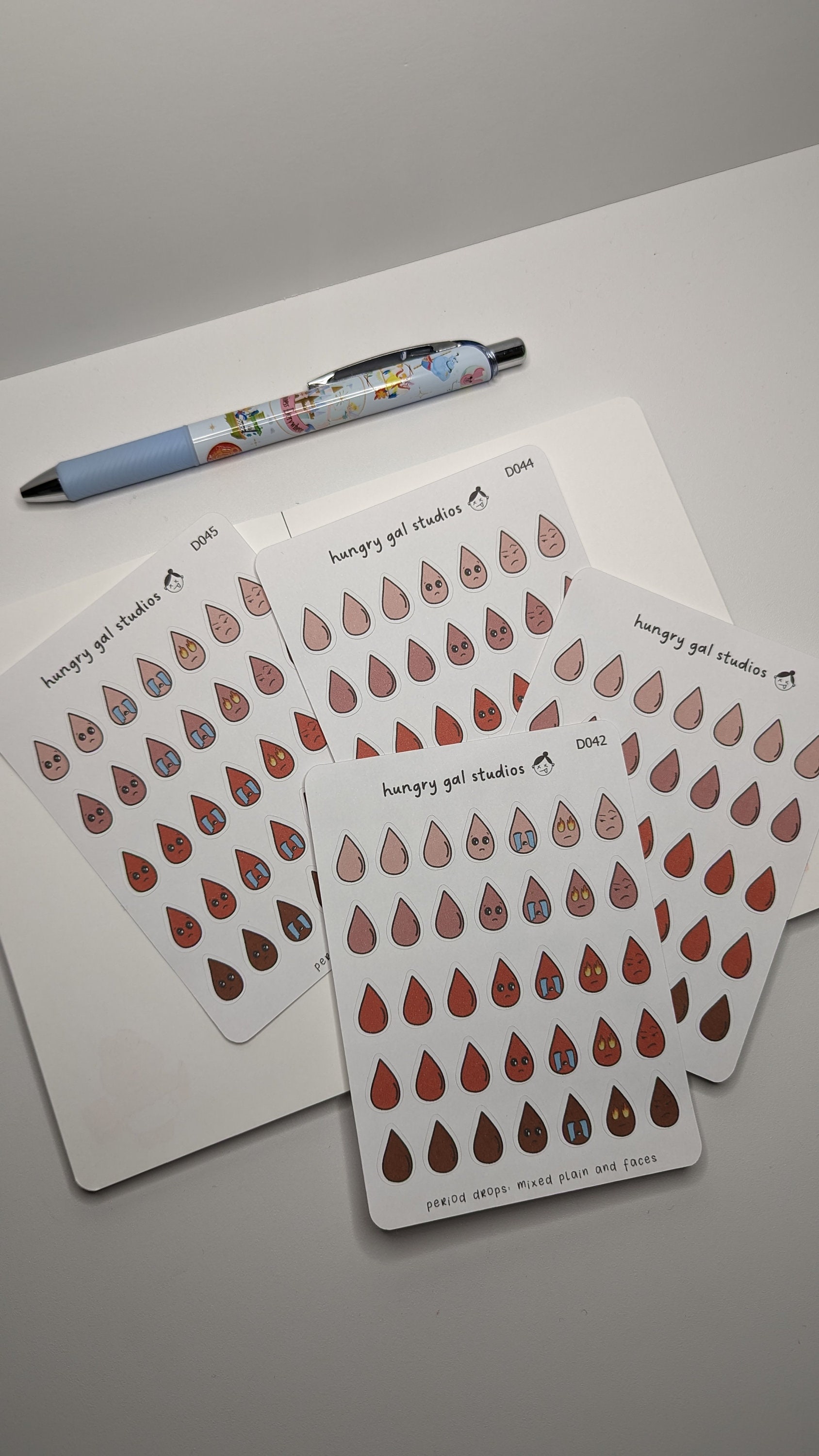 Period Drops/faces Planner Stickers Matte White - Etsy