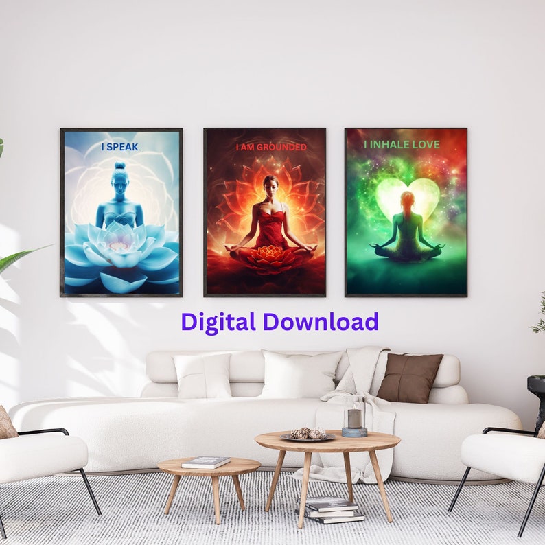 Reiki Infused Poster Affirmation Set of 3 Print Wall Art - Etsy