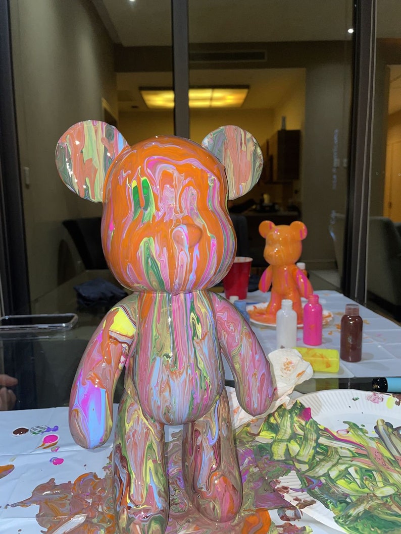 DIY Fluid Bear Kit, Bear Brick Painting, Acyrlic Pour Paint ...