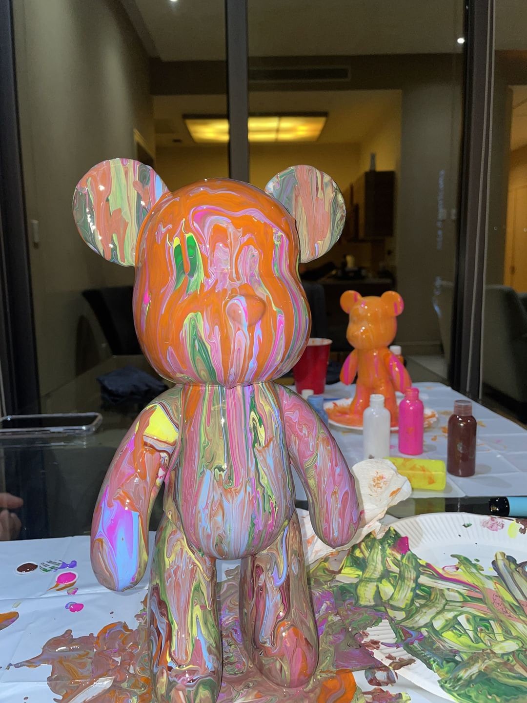 DIY Fluid Bear Kit, Bear Brick Painting, Acyrlic Pour Paint ...