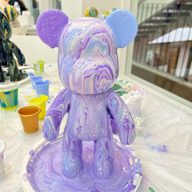 DIY Fluid Bear Kit, Bear Brick Painting, Acyrlic Pour Paint ...