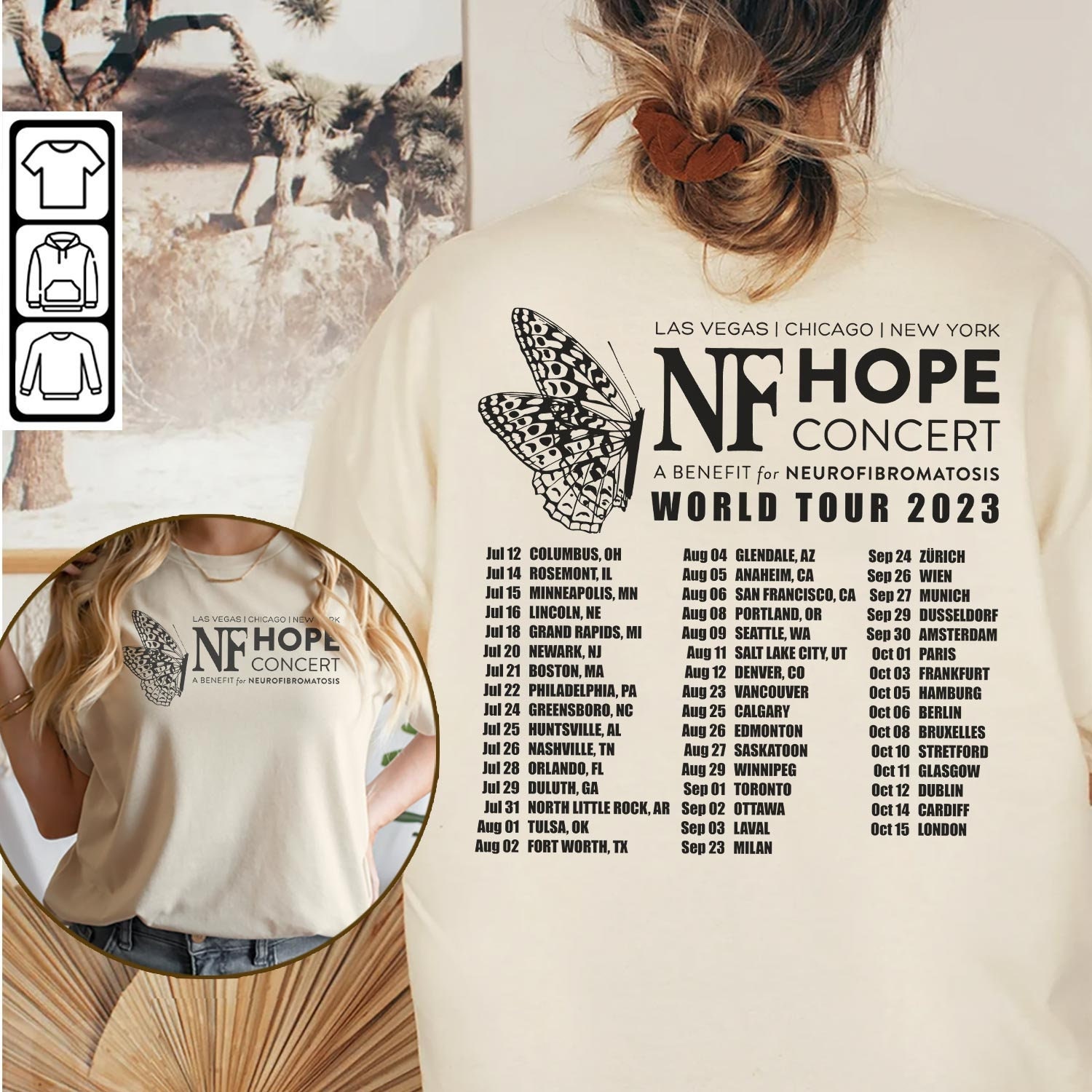 NF Music Shirt, 2 Side Vintage NF Hope Tour Merch Tee Sweatshirt Hoodie ...