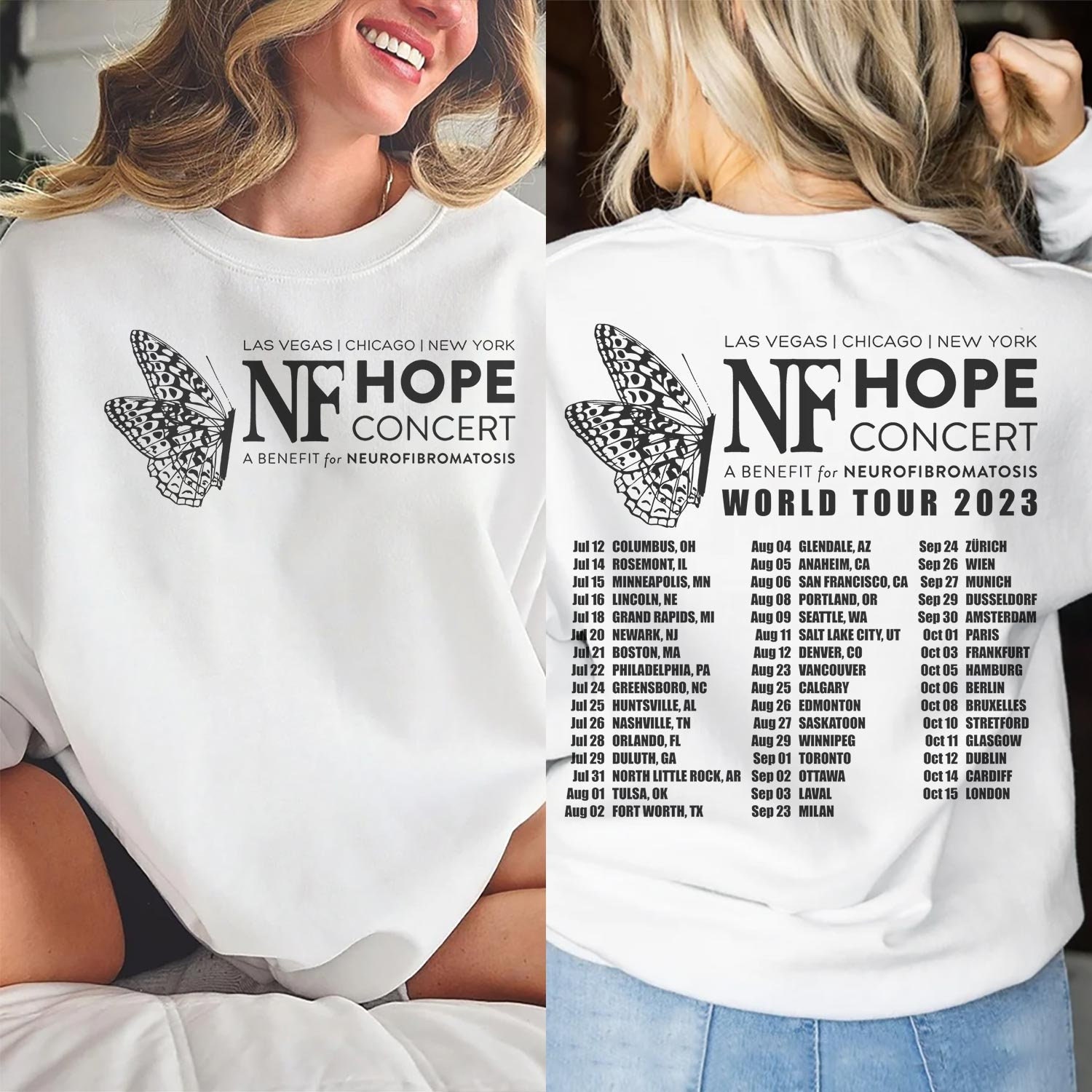 NF Music Shirt, 2 Side Vintage NF Hope Tour Merch Tee Sweatshirt Hoodie ...