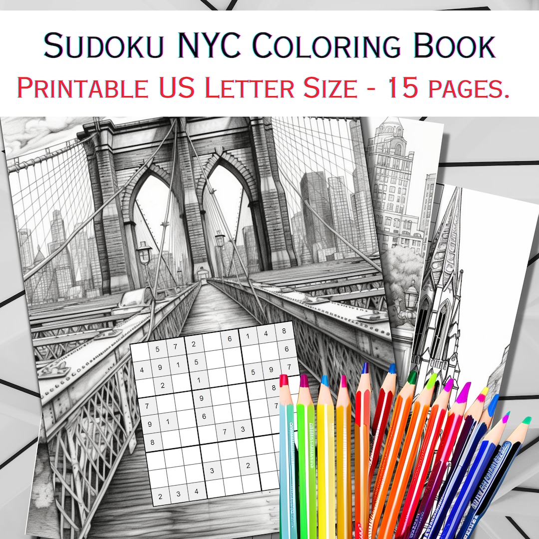 Sudoku Coloring Book Printable Coloring Book Sudoku PDF - Etsy
