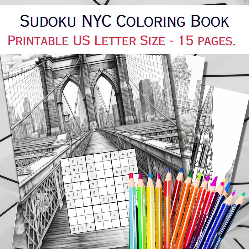 Sudoku Coloring Book Printable Coloring Book Sudoku PDF - Etsy