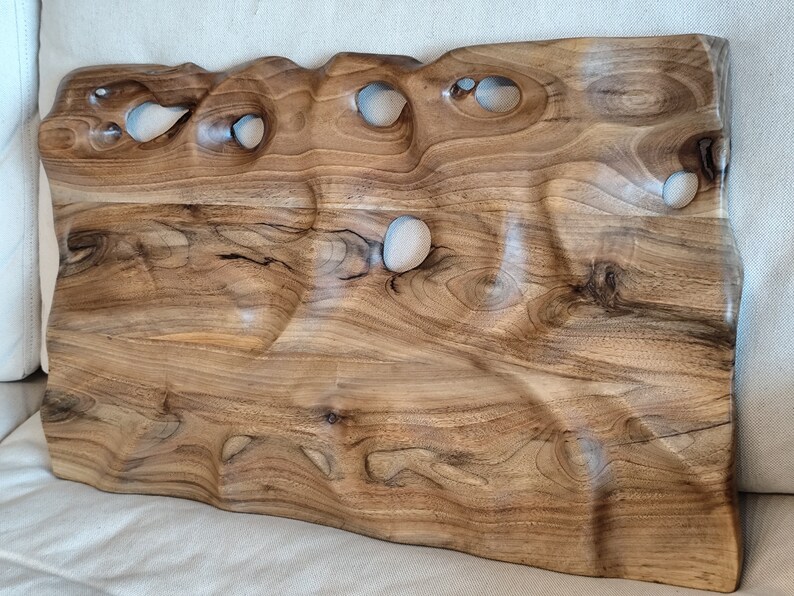 Hand-carved Wooden Walnut Wall Hanging Décor Organic Art Abstract ...