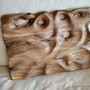 Hand-carved Wooden Walnut Wall Hanging Décor Organic Art Abstract ...