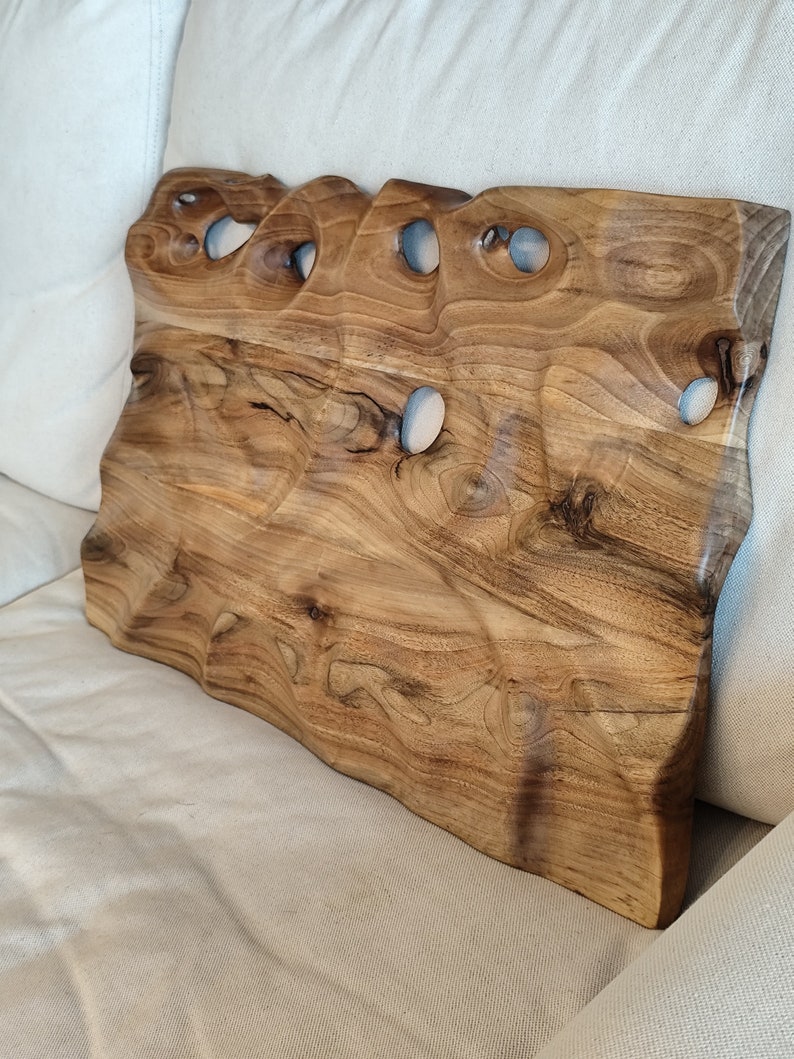 Hand-carved Wooden Walnut Wall Hanging Décor Organic Art Abstract ...