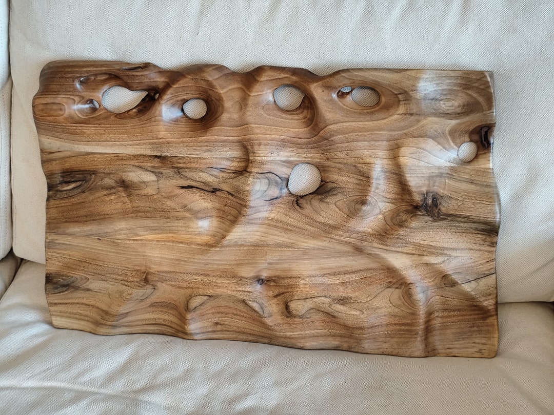 Hand-carved Wooden Walnut Wall Hanging Décor Organic Art Abstract ...