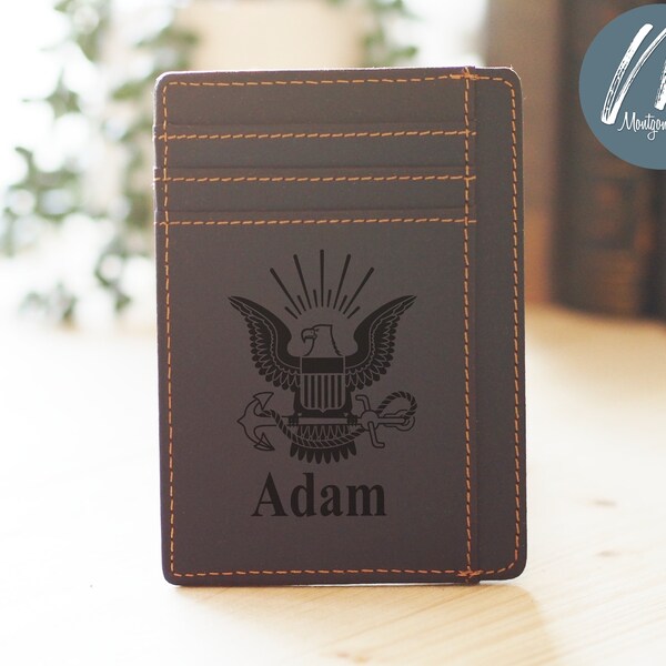 Navy Leather Wallet - Etsy