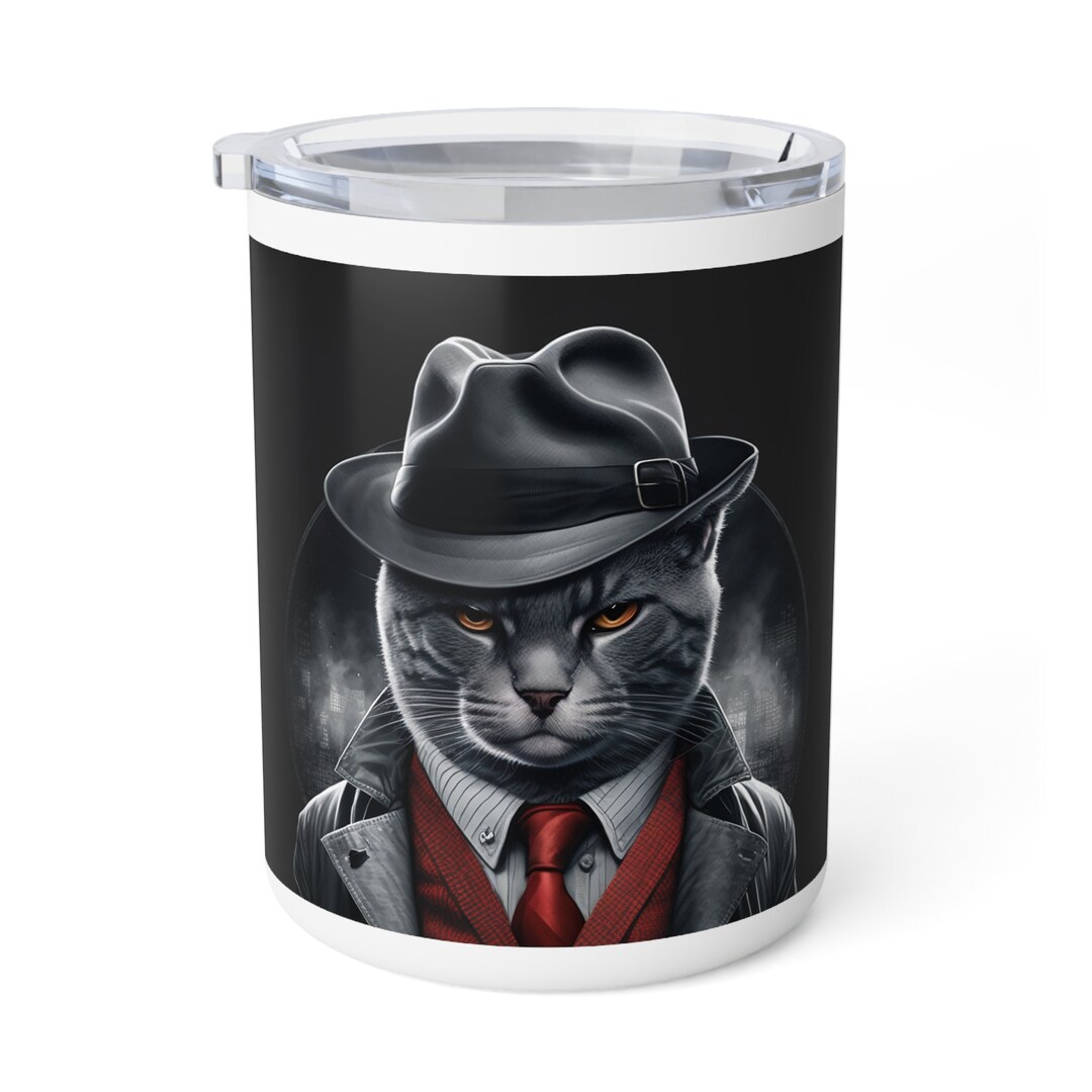 Gangster Cat Insulated Coffee Mug, 10oz - Etsy