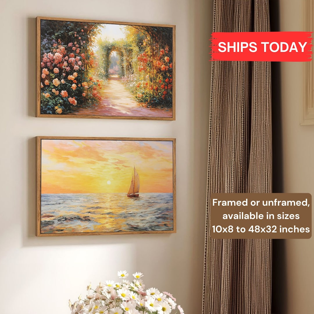 Small Canvas Wall Art, Modern Landscape Wall Art, Neutral Art Framed ...