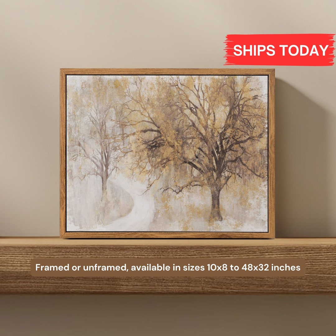 Small Canvas Wall Art, Modern Landscape Wall Art, Neutral Art Framed ...