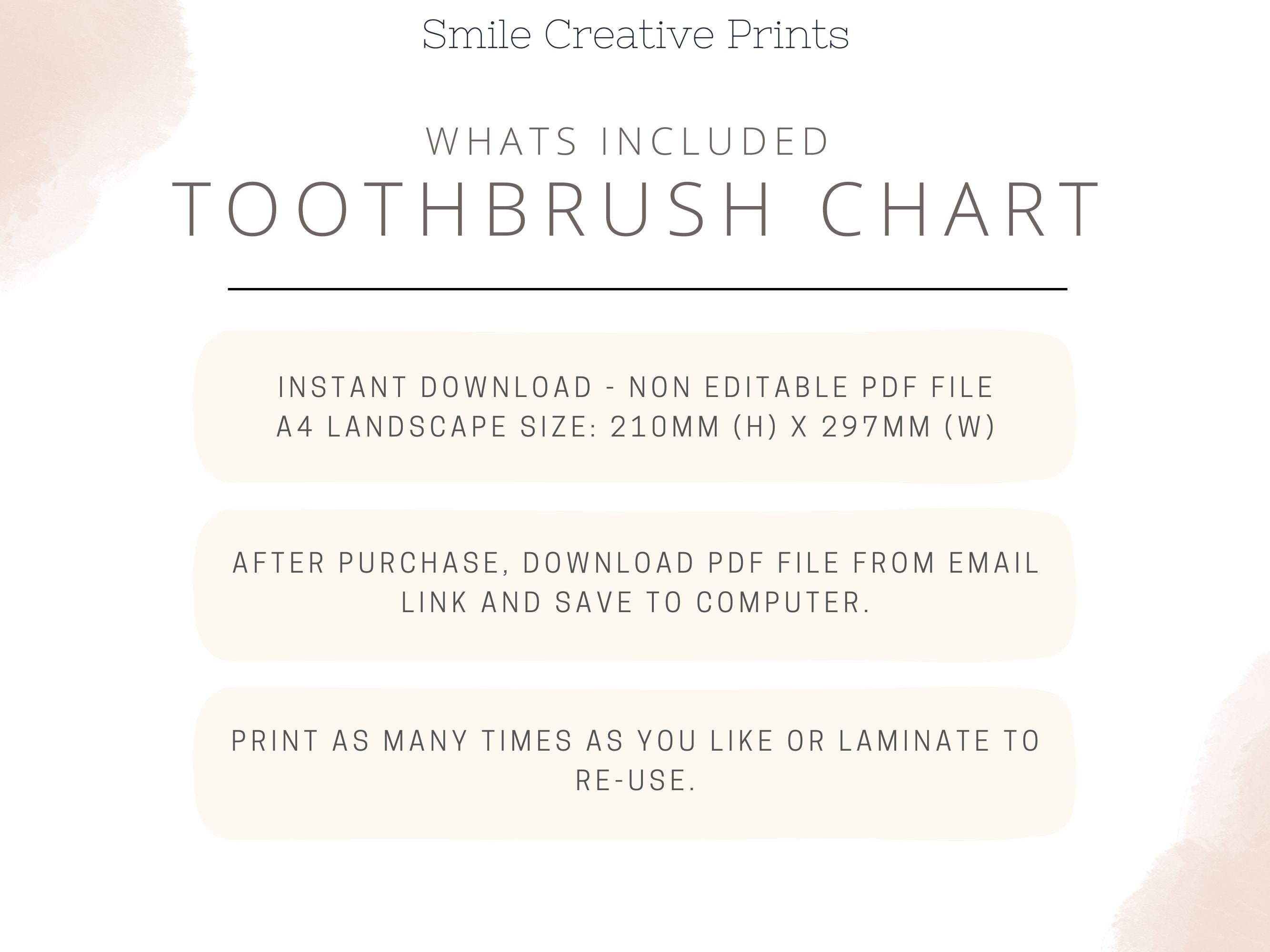 Monthly Kids/toddler Printable Toothbrushing Chart Unicorn Rainbow ...