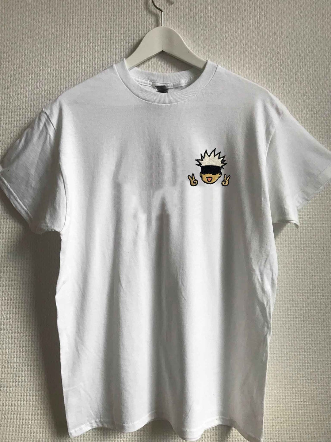 Gojo Peace Embroidered T-shirt - Etsy