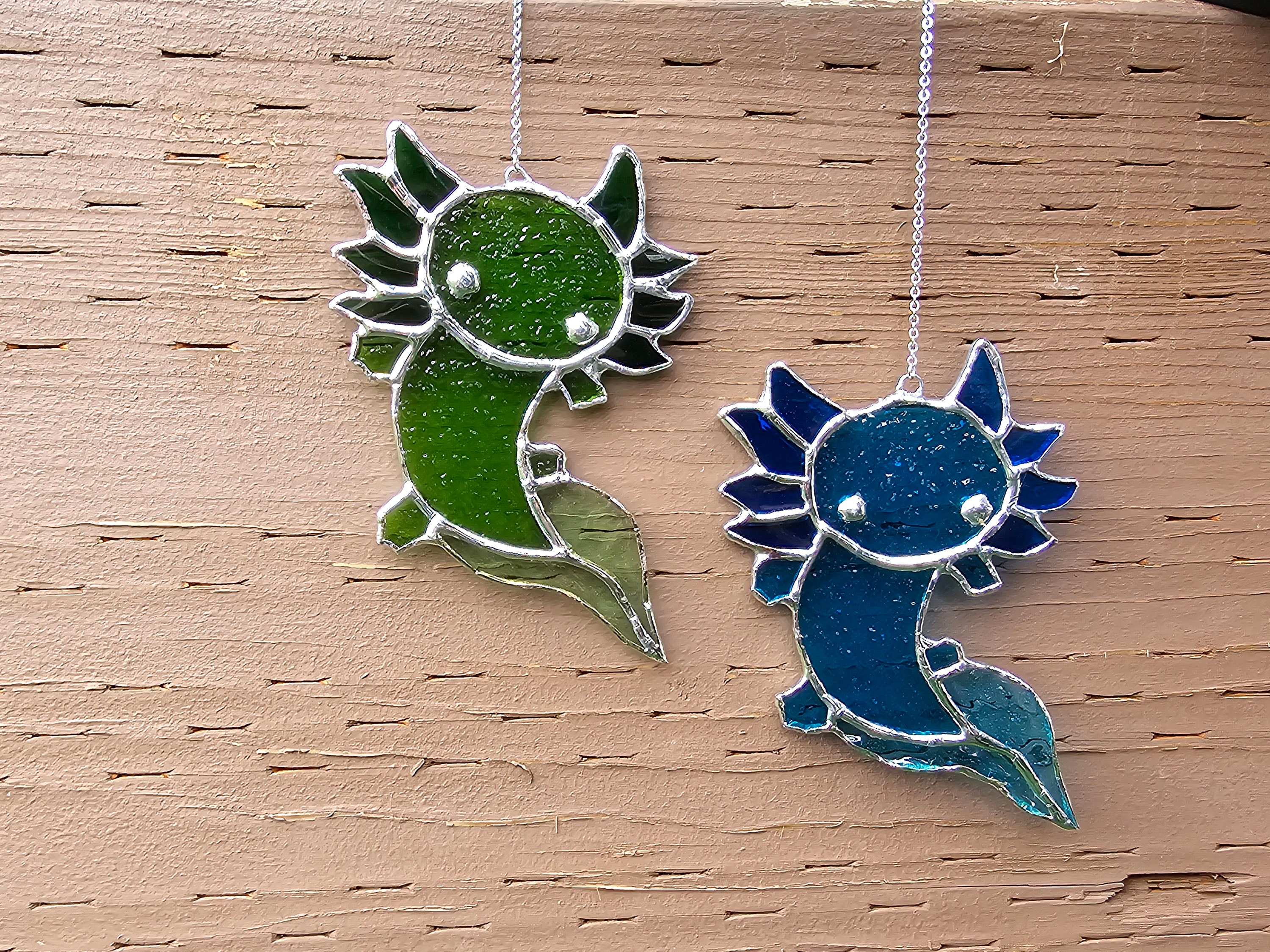 Sparkling Axolotl Stained Glass Suncatcher - Etsy