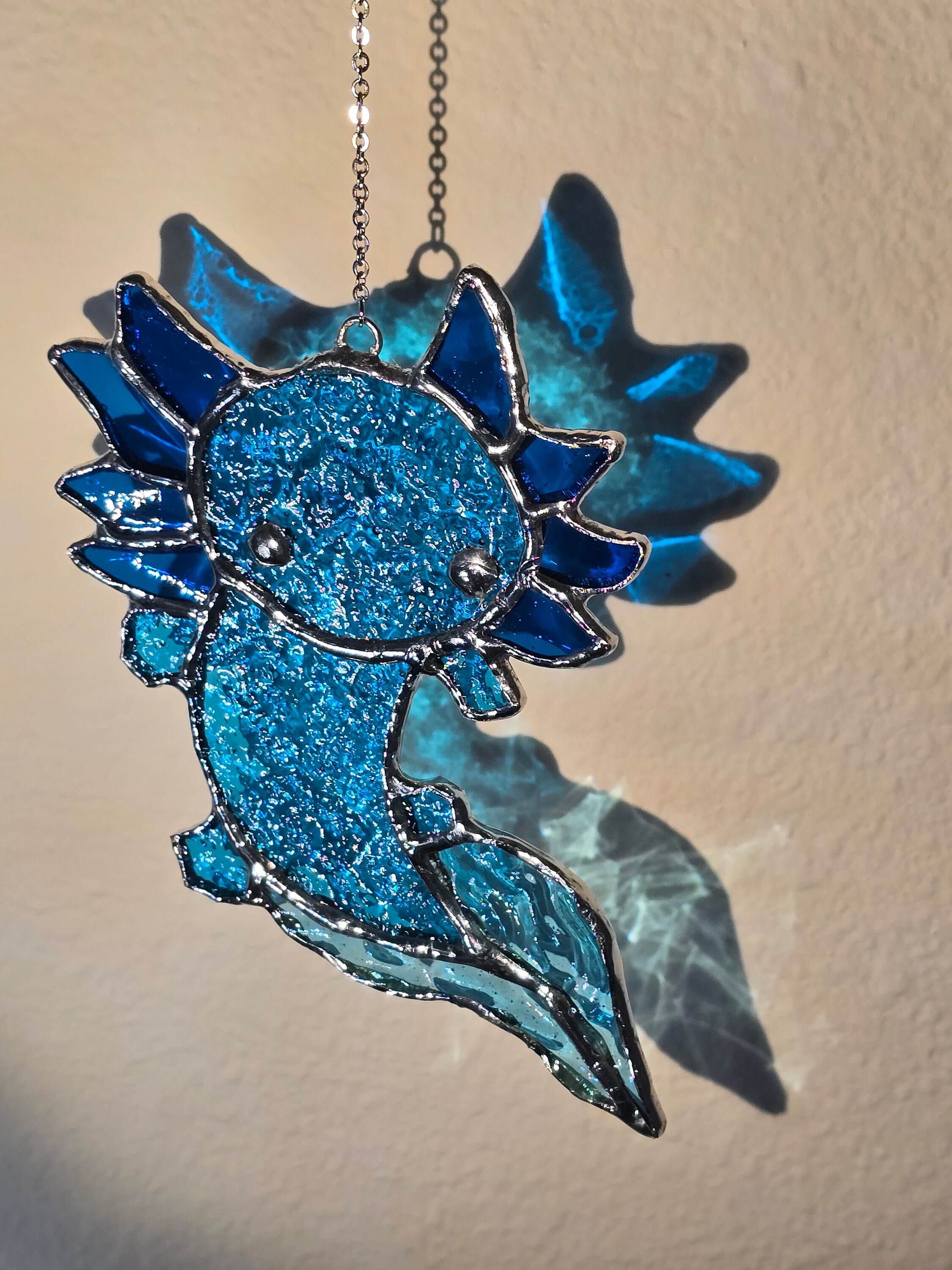 Sparkling Axolotl Stained Glass Suncatcher - Etsy
