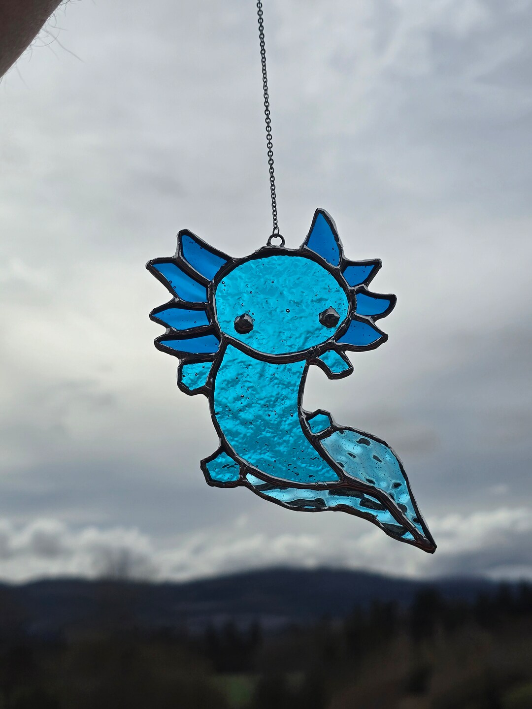 Sparkling Axolotl Stained Glass Suncatcher - Etsy