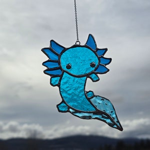 Sparkling Axolotl Stained Glass Suncatcher - Etsy