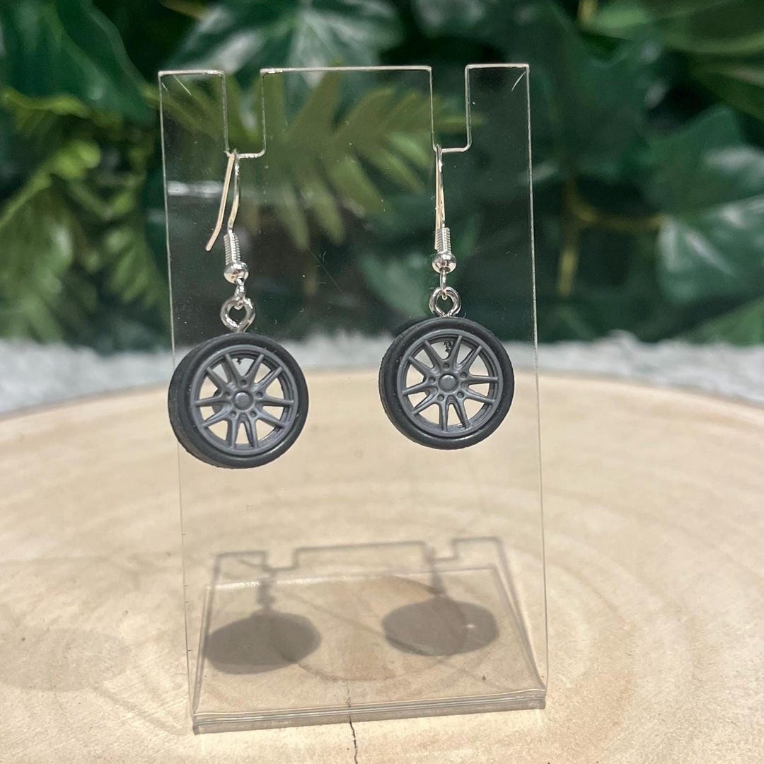 3D Tyre Dangle Earrings: Quirky Car Lover Gift - Etsy
