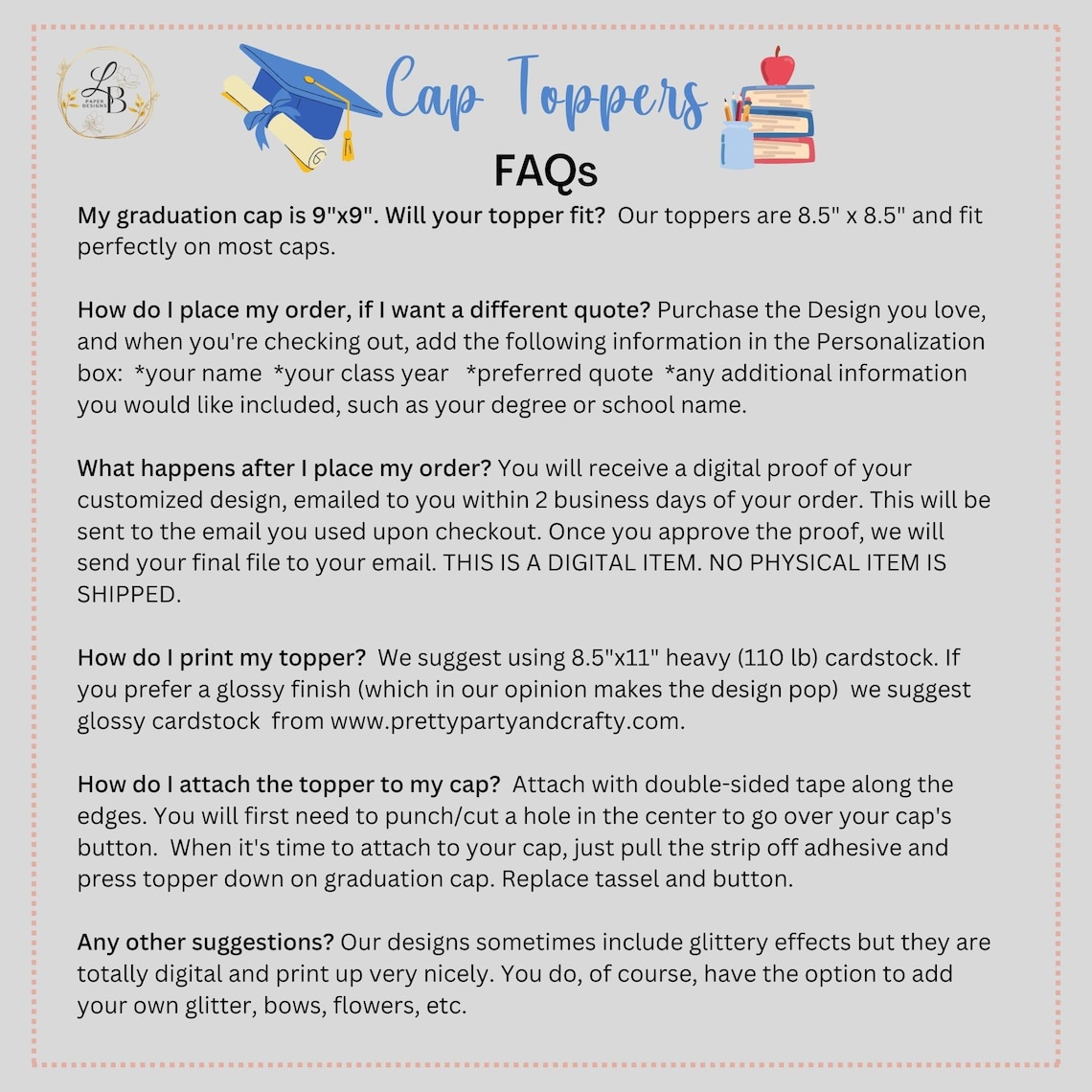 Personalized Graduation Cap, Printable Graduation Cap Topper ...