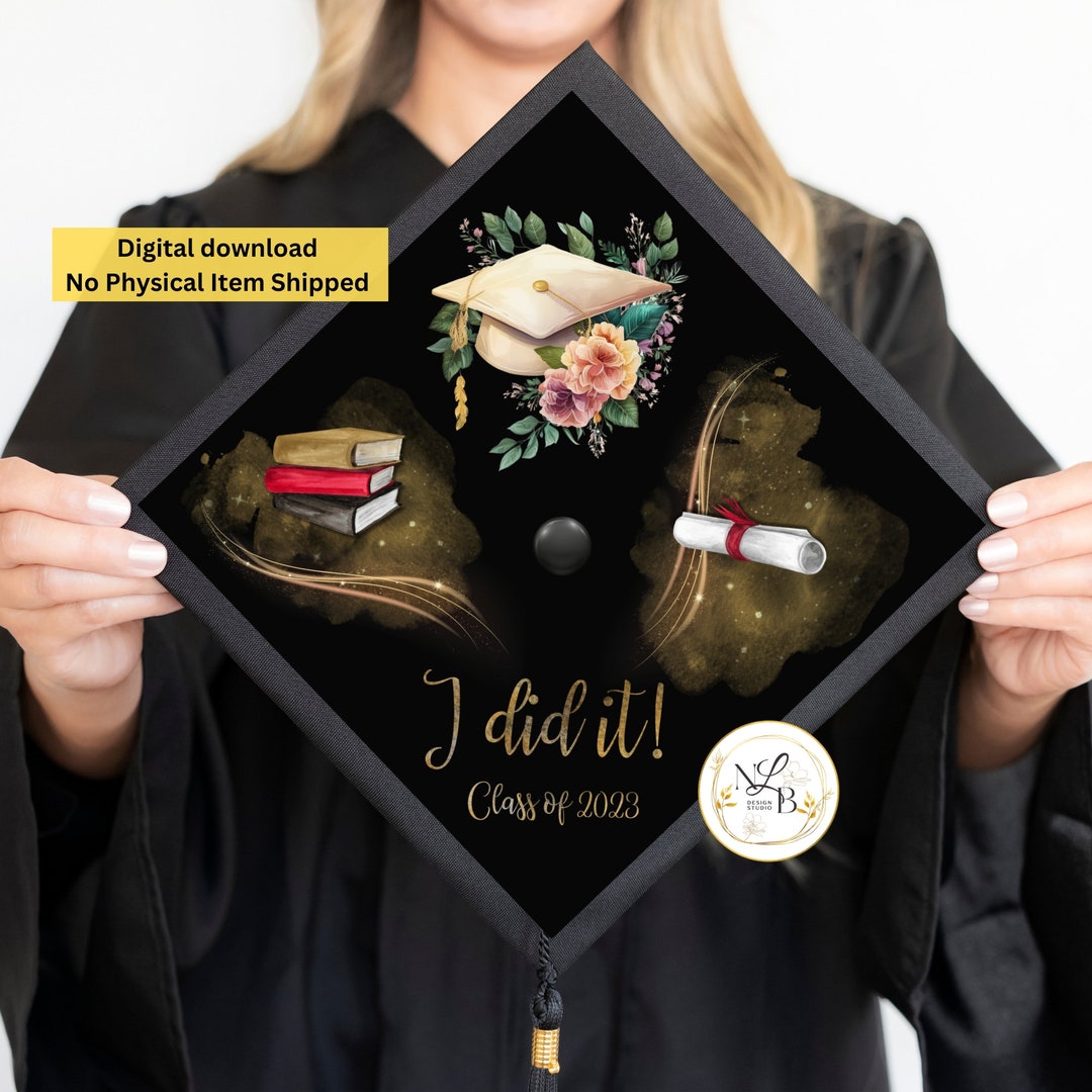 Personalized Grad Cap, Cap Toppers, Graduation Cap, Custom Cap Design ...