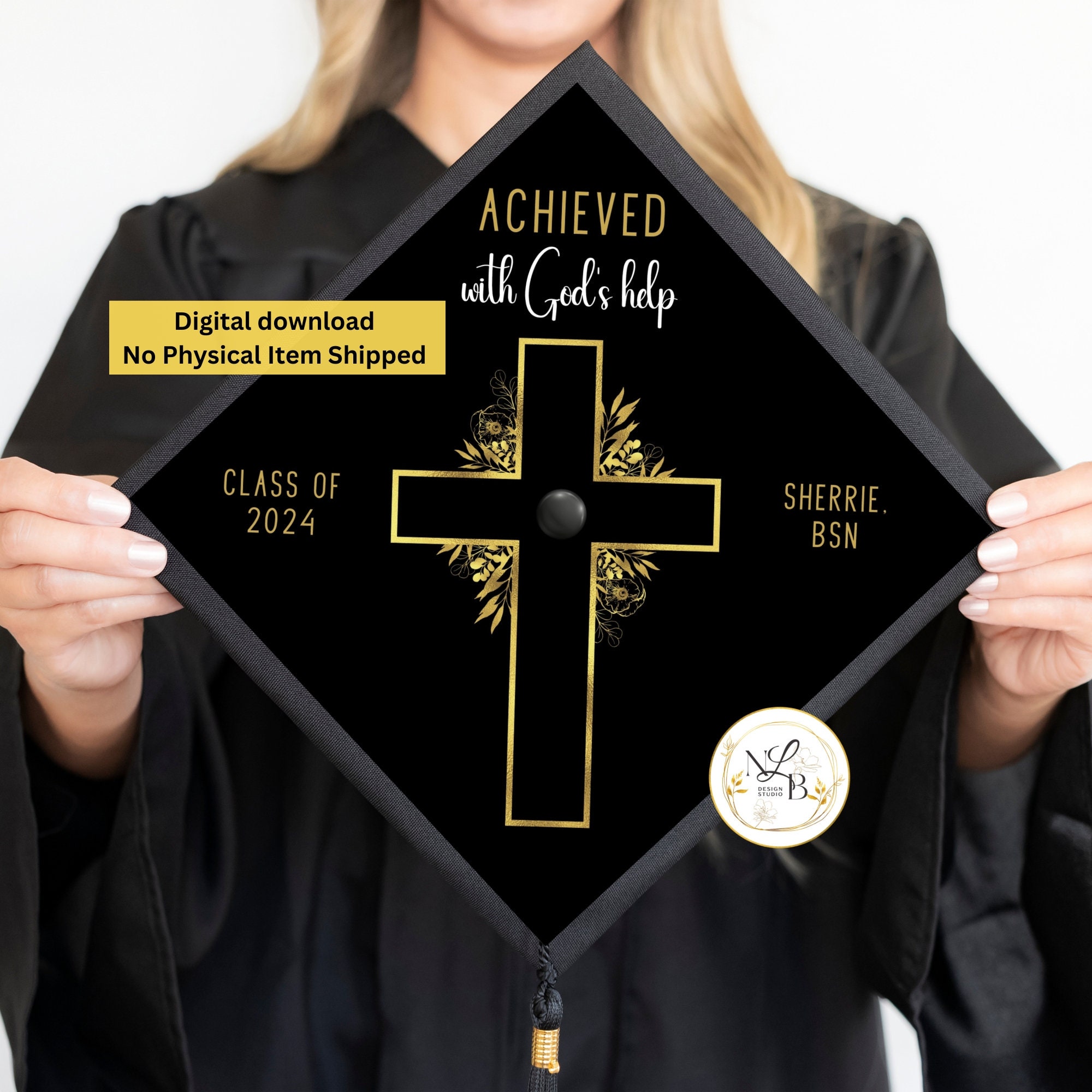 Personalized Grad Cap, Christian Cap Topper, Graduation Cap, Custom Cap ...