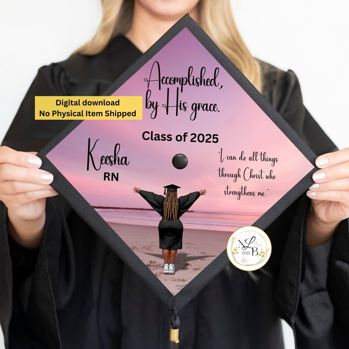Personalized Grad Cap, Christian Cap Topper, Graduation Cap, Custom Cap ...