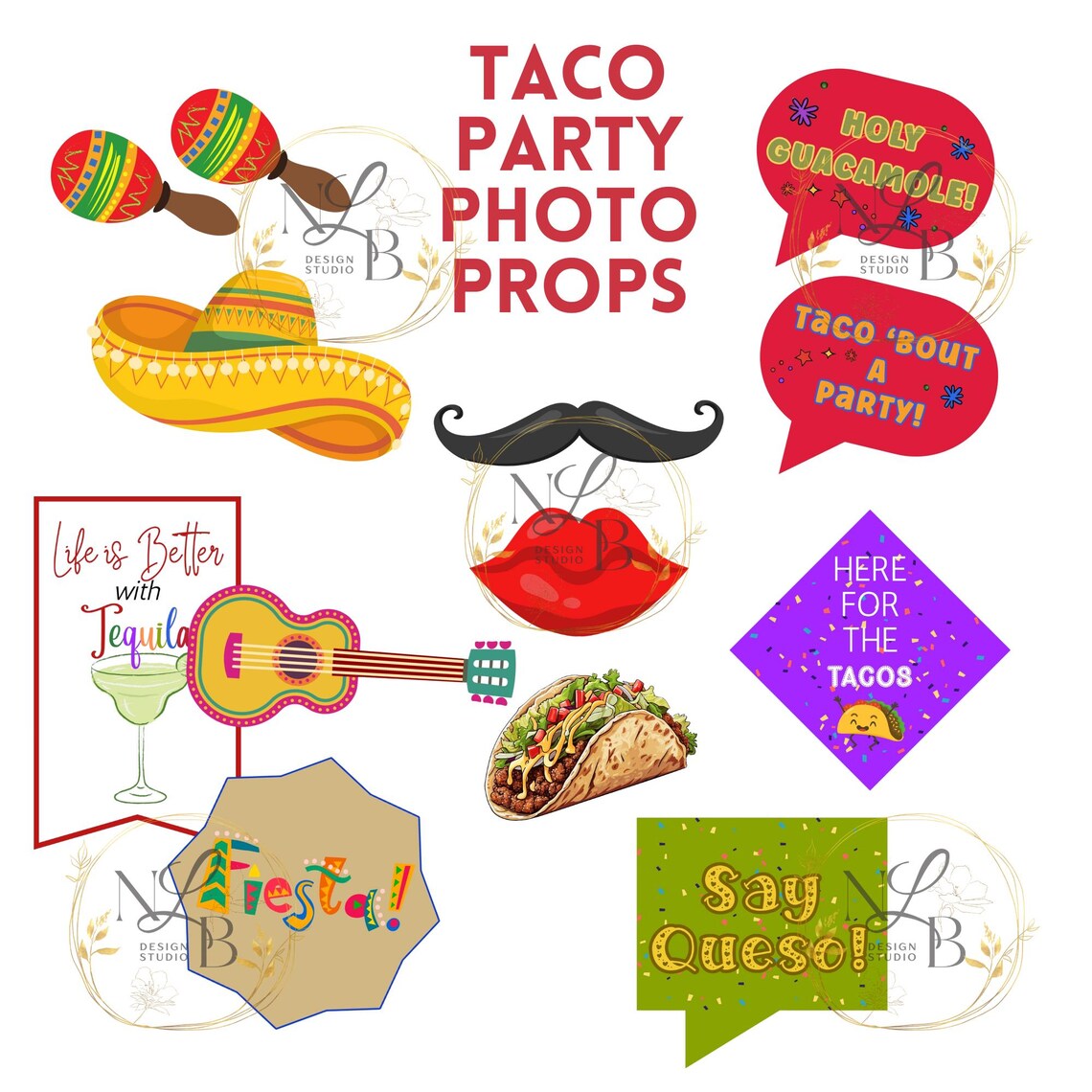 Taco Party Printables, Taco Party Bundle, Taco Party Games, Taco Bar ...