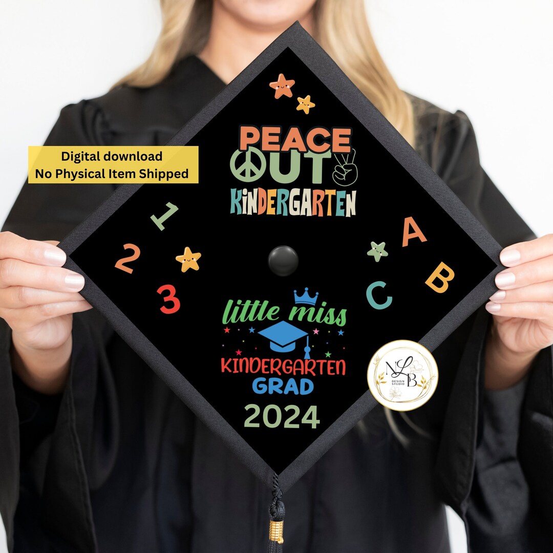 Kindergarten Cap & Gown, Printable Grad Cap, Cap Toppers, Preschool ...