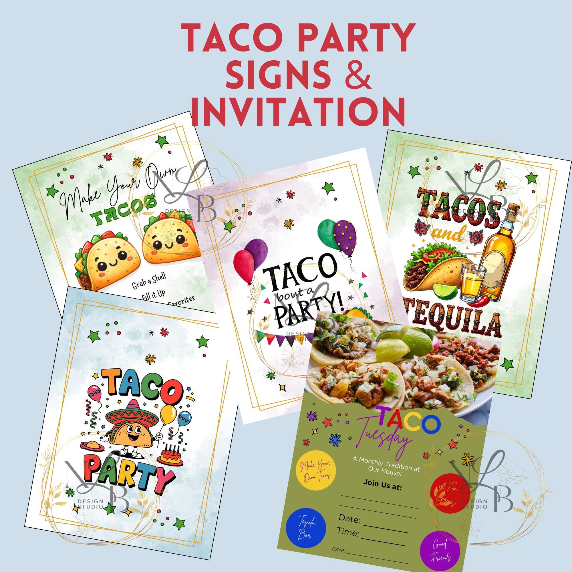 Taco Party Printables, Taco Party Bundle, Taco Party Games, Taco Bar ...