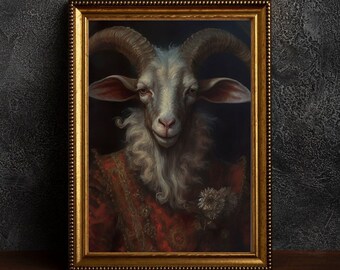 Black Goat Poster Scary Goat Wall Art Dark Academia Gothic - Etsy