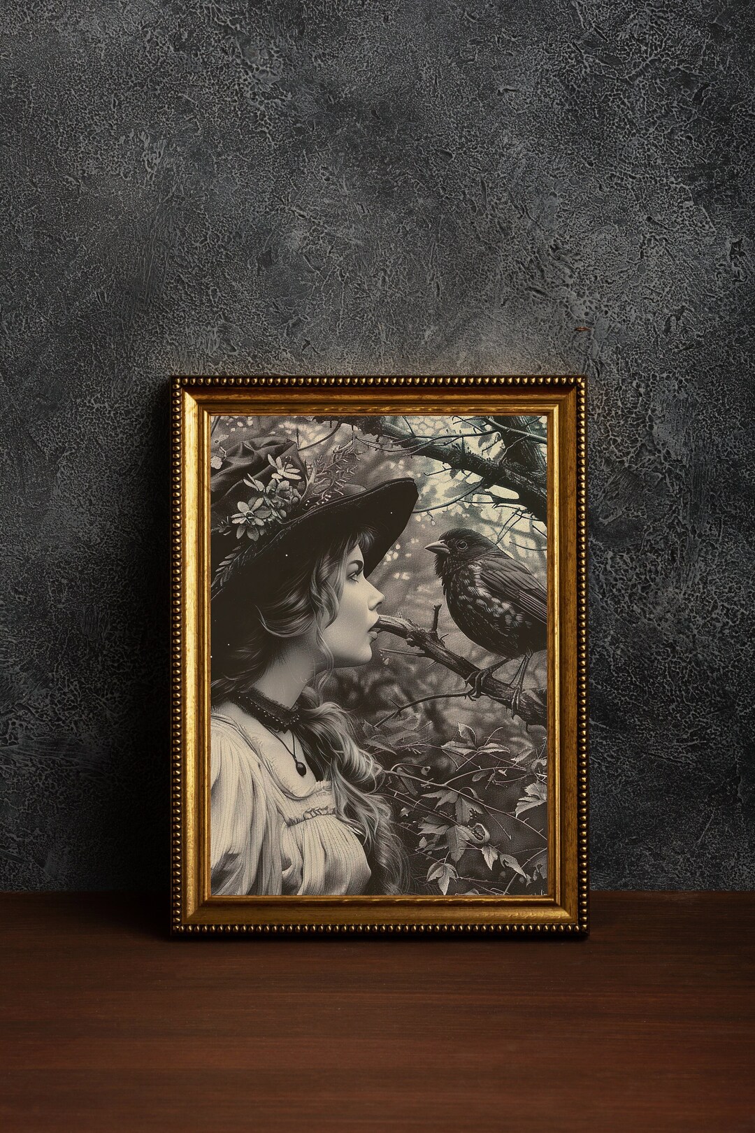 Witch and Crow Poster, Crow Art Print, Witch Gothic Printable ...